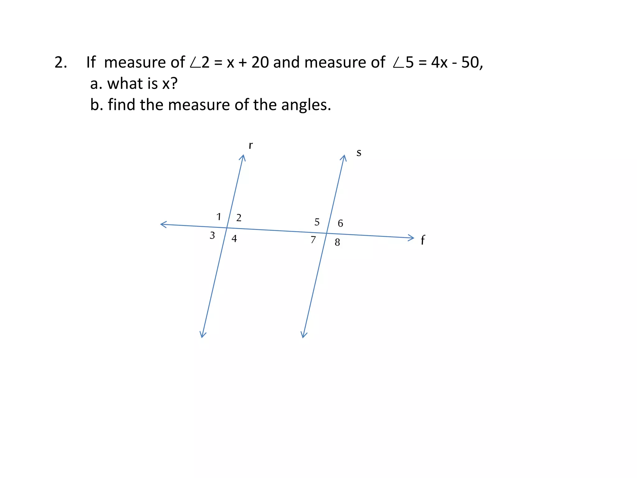 Angles formed by parallel lines cut by transversal | PPTX