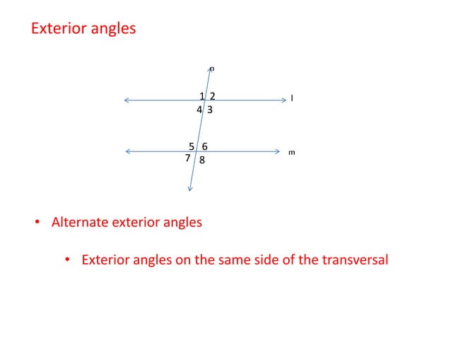 Angles formed by parallel lines cut by transversal | PPTX