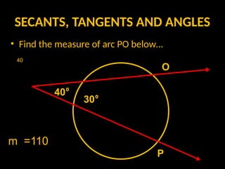Angles Formed by Secants and Tangents Math 10.pptx