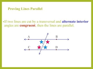 angles formed when two parallel lines are cut by a transversal.ppt