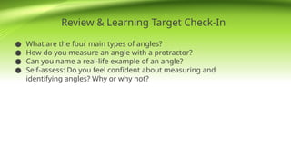 Cambridge Math for grade 5 Angles where types of angles are described ...