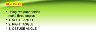 Cambridge Math for grade 5 Angles where types of angles are described ...