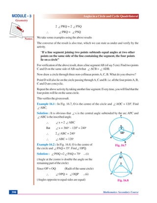 Angles in a circle and cyclic quadrilateral --GEOMETRY | PDF
