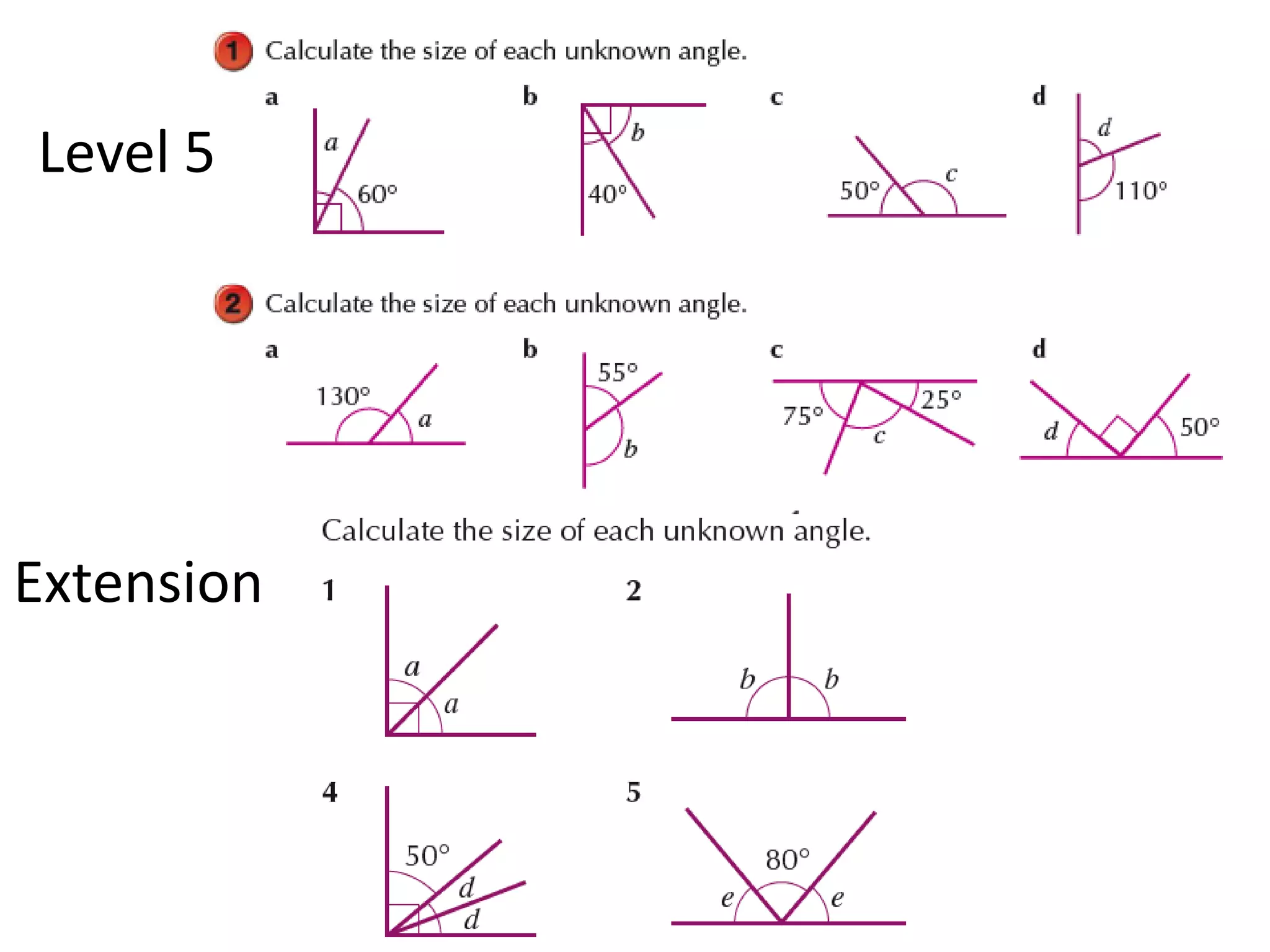 Angles in a right angle and straight line | PPTX