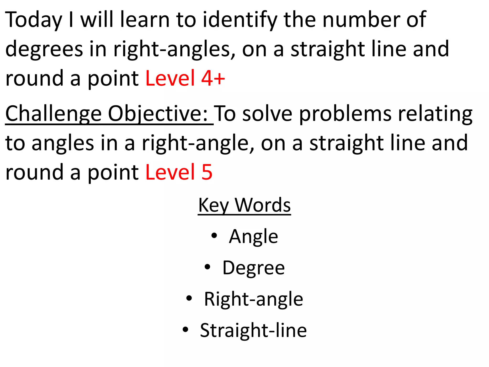 Angles in a right angle and straight line | PPTX
