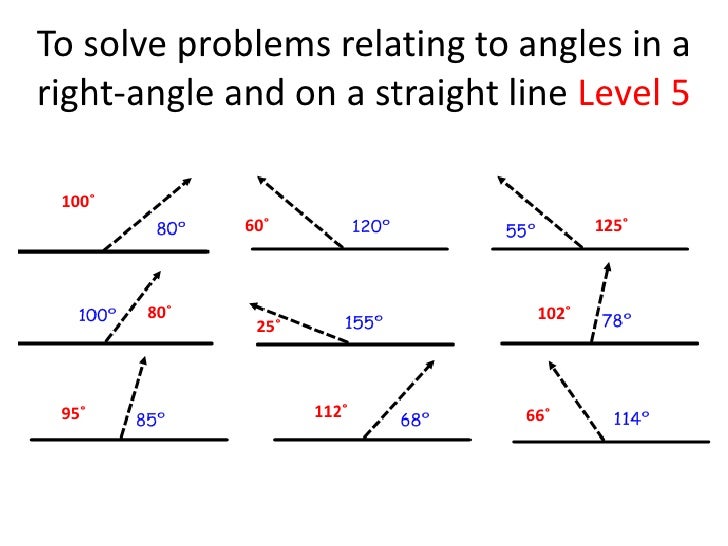 Angles in a right angle and straight line