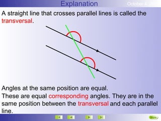 Angles parallel lines | PPT