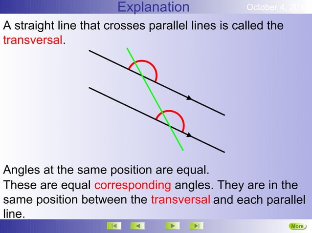 Angles parallel lines | PPT | Geography | Science