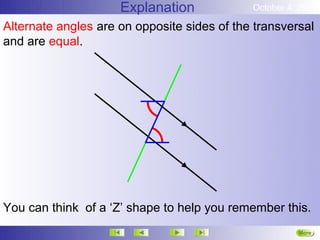 Angles parallel lines | PPT