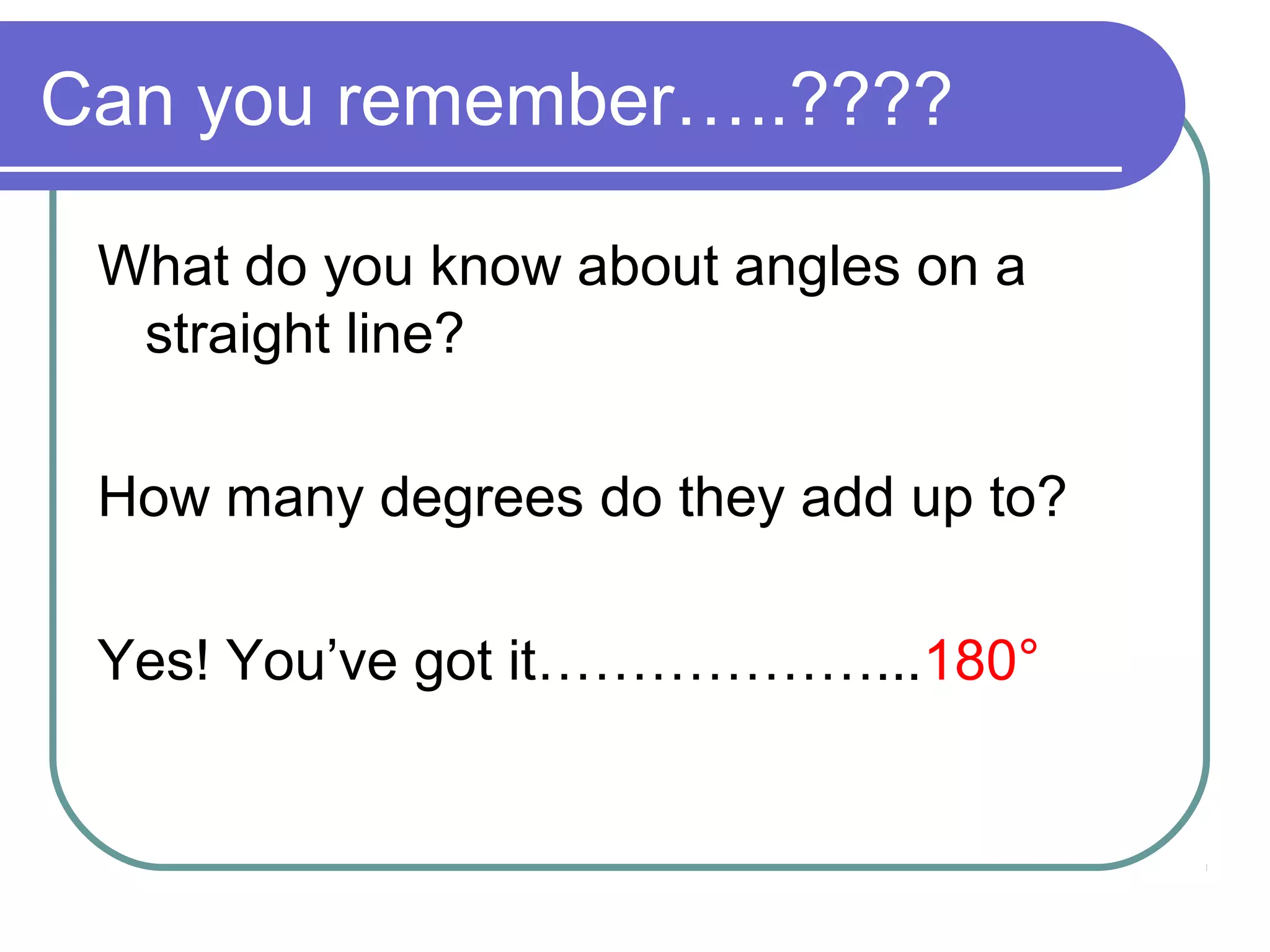 Angles straight line | PPT