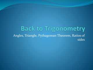 Angles, Right Triangle, Pythagorean Theorem, Trigonometric Ratios | PPTX