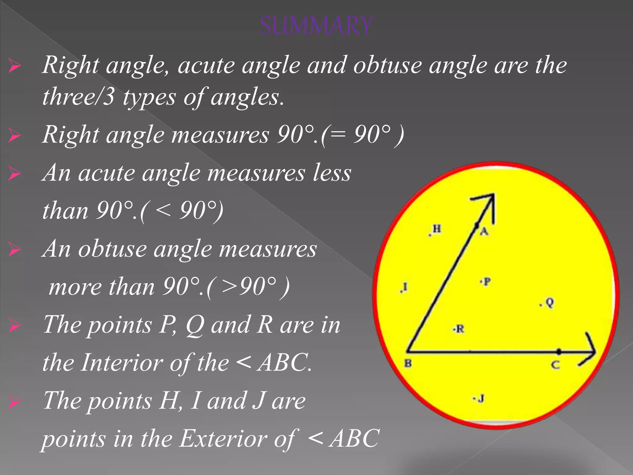Angles,types,interior and exterior points | PPTX
