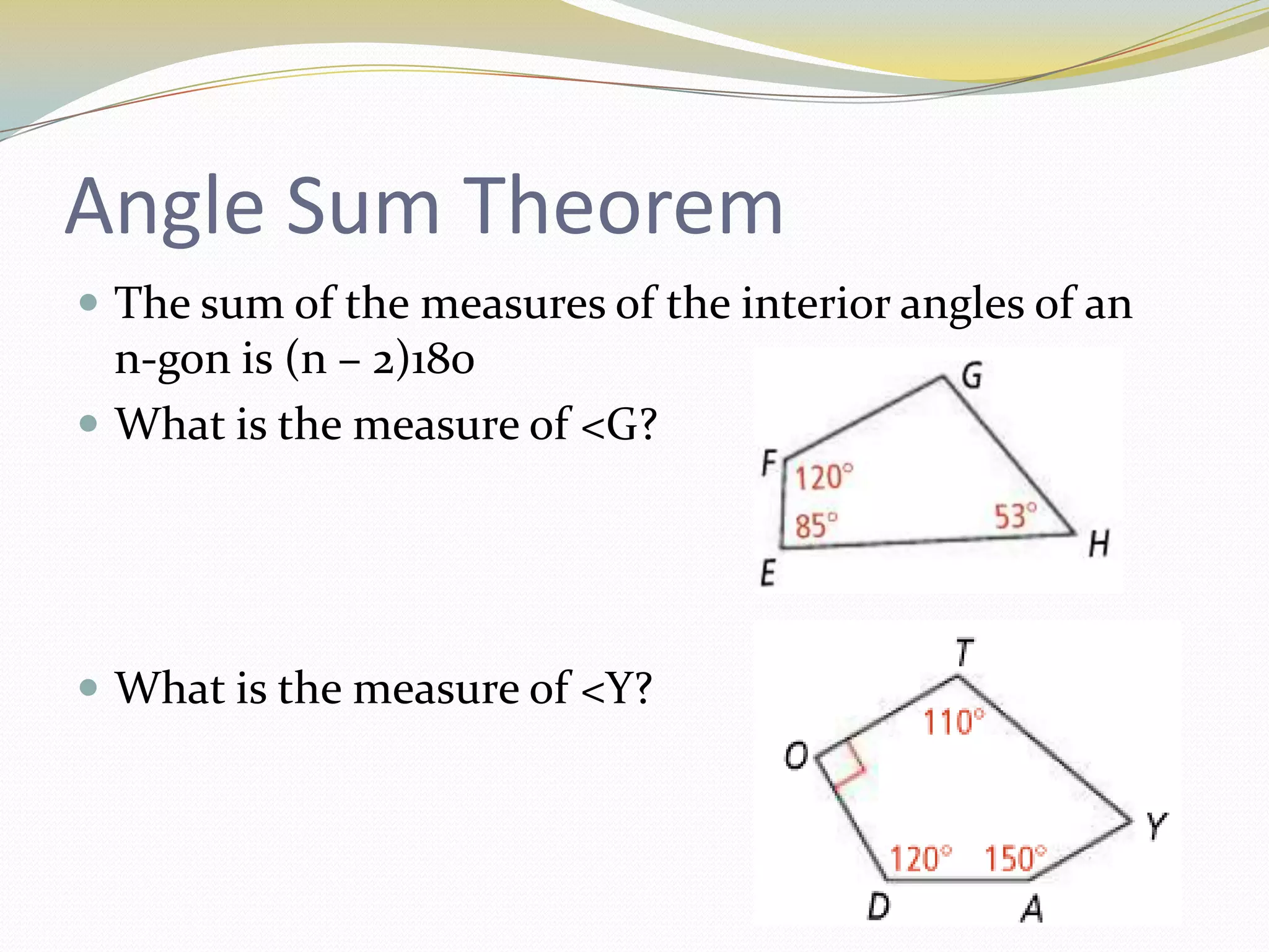 Angle Sum Theorem | PPT