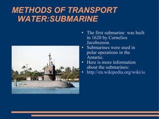 Transport webquest | PPT