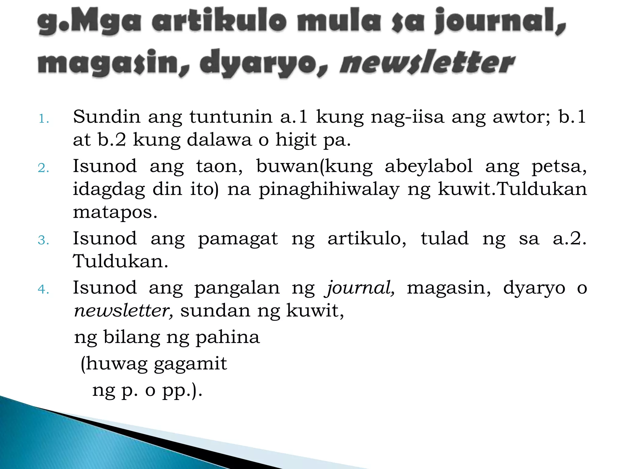Ang Listahan ng mga Sanggunian (Filipino) | PPTX