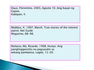 Ang Listahan ng mga Sanggunian (Filipino) | PPTX