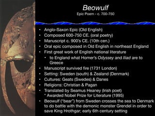Anglo-Saxons & Beowulf (British Literature) | PDF | Genealogy and ...