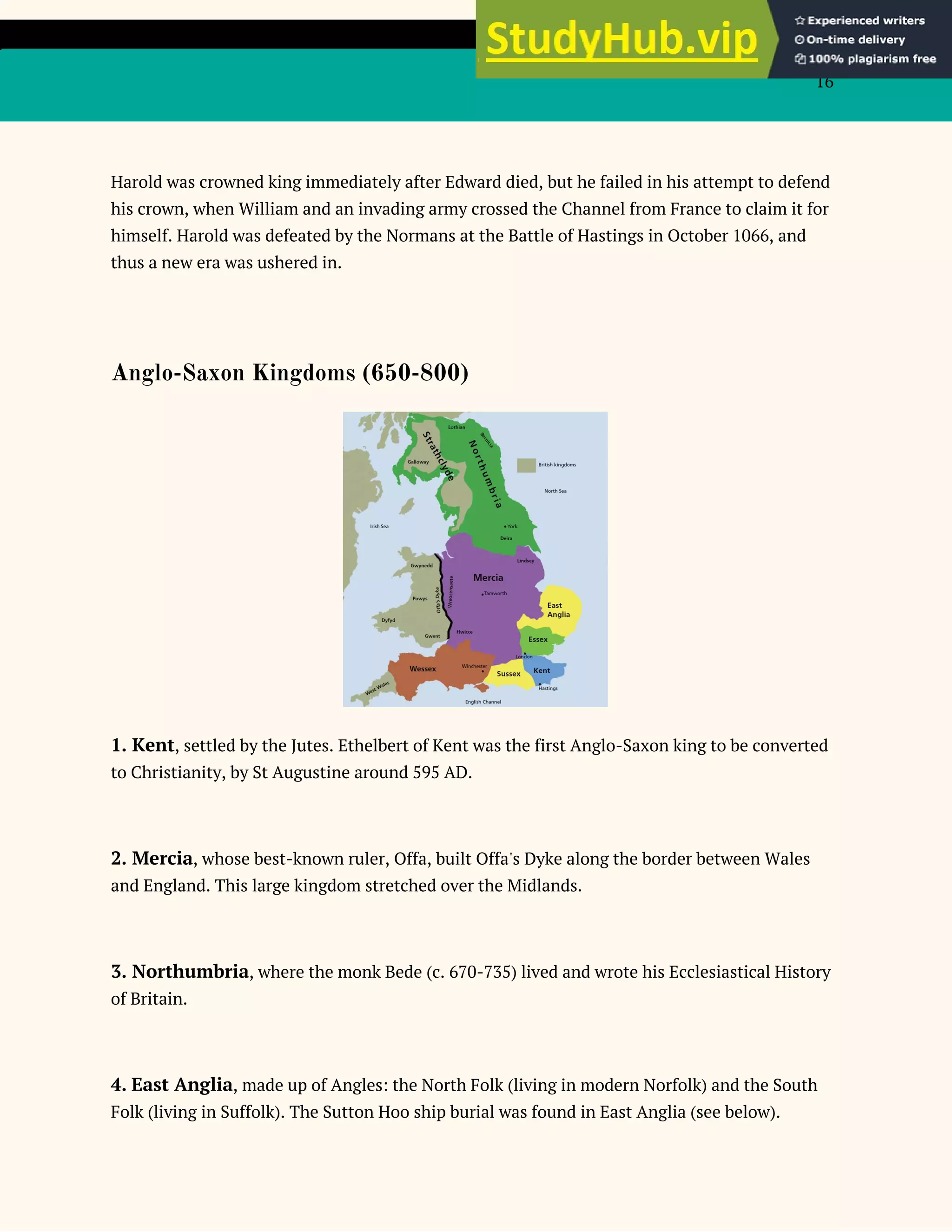 Anglo-Saxon History And Background | PDF