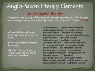 Anglo saxon language and literary terms | PPT