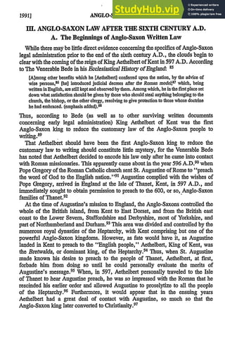 Anglo-Saxon Law Its Development And Impact On The English Legal System ...