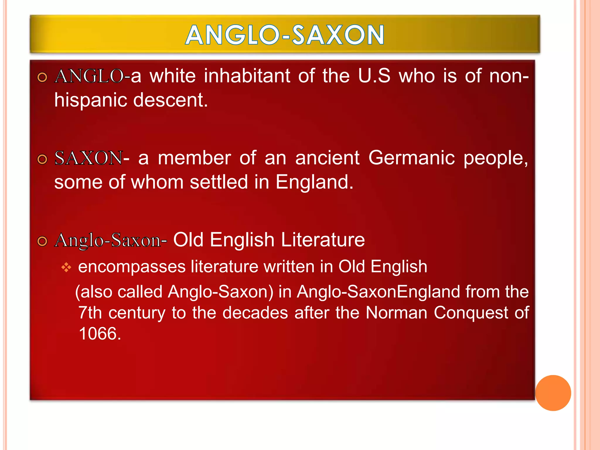 Anglo saxon literature | PPTX