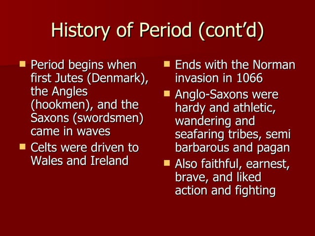 Anglo saxon period and poetry | PPT