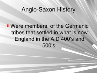 Anglo saxon power point | PPT