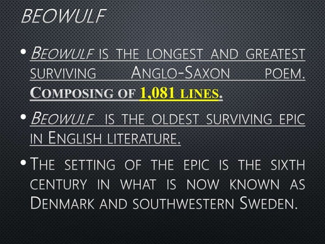 Anglo saxons period and Beowulf | PPT