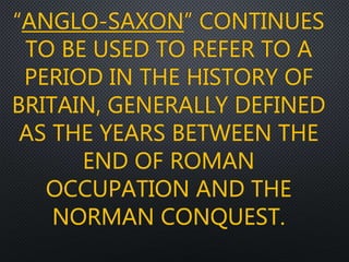 Anglo saxons period and Beowulf | PPTX