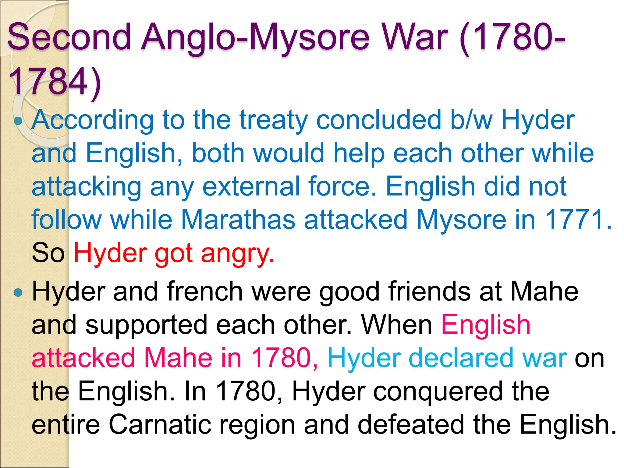 Anglo Mysore Wars -anglo mysore wars.ppt