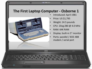Laptop Evolution | PPTX | Laptops | Computing