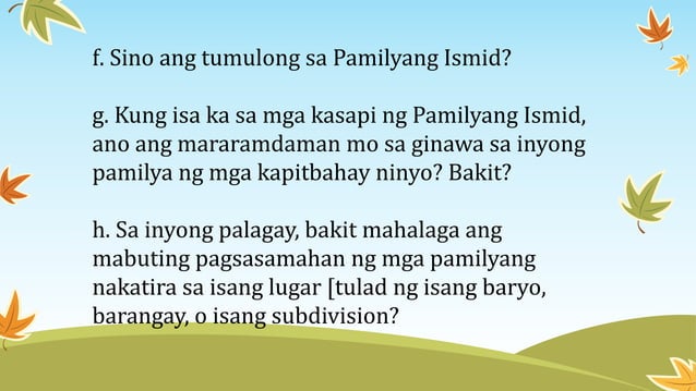 Ang mabuting pakikipag ugnayan ng aking pamilya sa ibang pamilya | PPTX