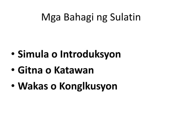 Ang mahahalagang bahagi ng sulatin | PPTX