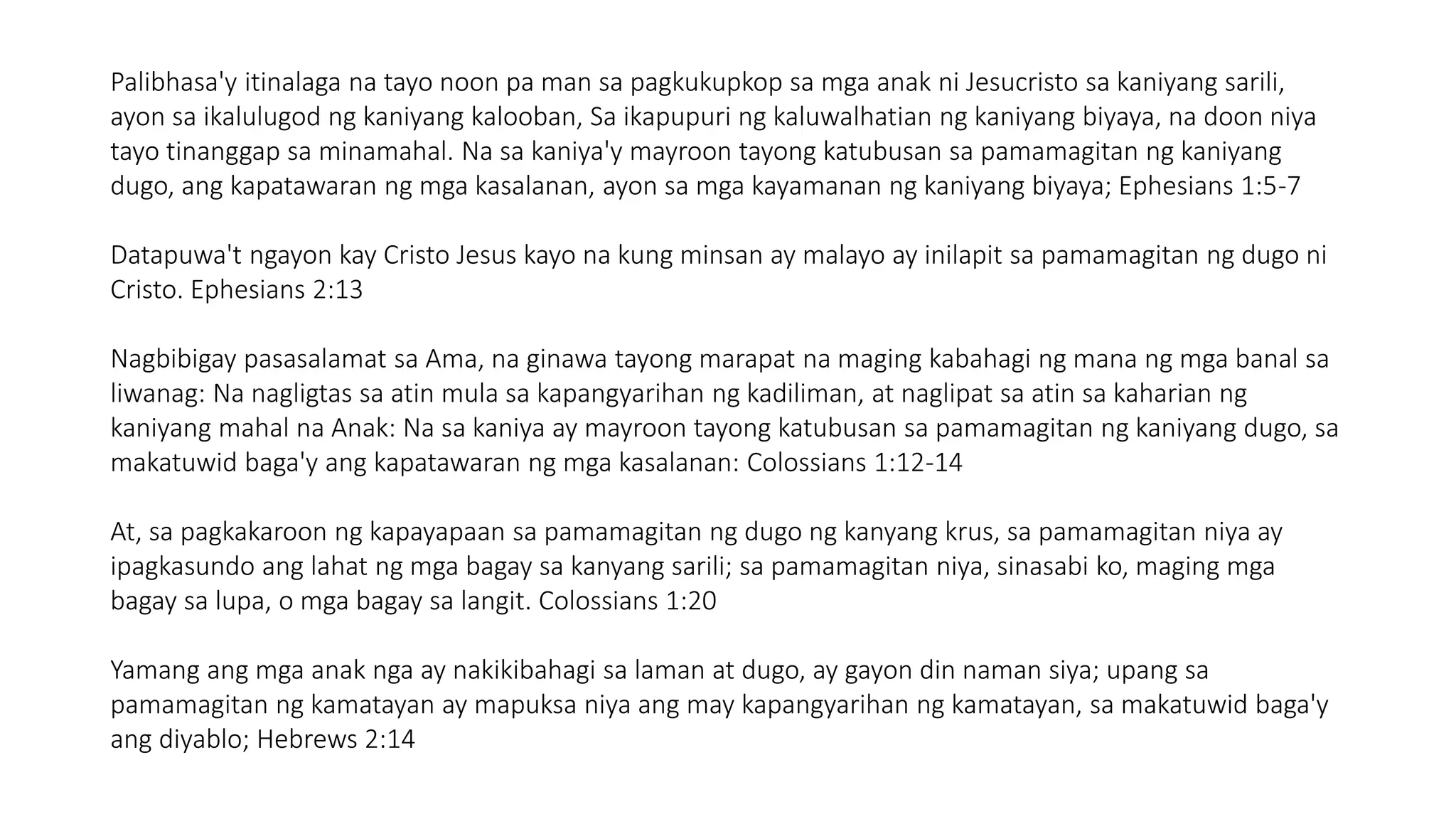 Tagalog - Ang Mahalagang Dugo ng Panginoong Hesukristo - The Precious ...