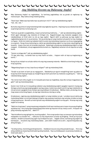 Ang maikling kwento ng dalawang anghel | DOCX