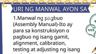 Ang Manwal, kahulugan, katangian, bahagi | PPTX