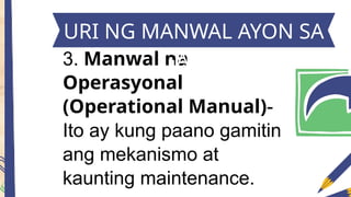 Ang Manwal, kahulugan, katangian, bahagi | PPTX