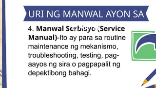 Ang Manwal, kahulugan, katangian, bahagi | PPTX