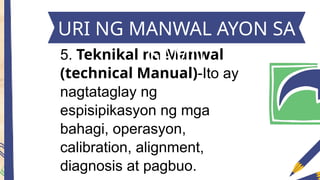 Ang Manwal, kahulugan, katangian, bahagi | PPTX