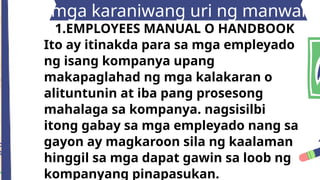 Ang Manwal, kahulugan, katangian, bahagi | PPTX
