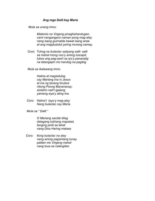 Ang mga dalit kay maria | DOCX