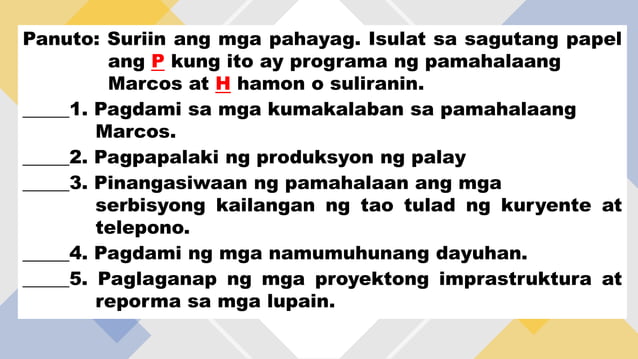 Ang mga Gampanin ng Pamahalaan at Mamamayan sa Pagkamit ng Kaunlaran ng ... Ang mga Gampanin ng Pamahalaan at Mamamayan sa Pagkamit ng Kaunlaran ng ...