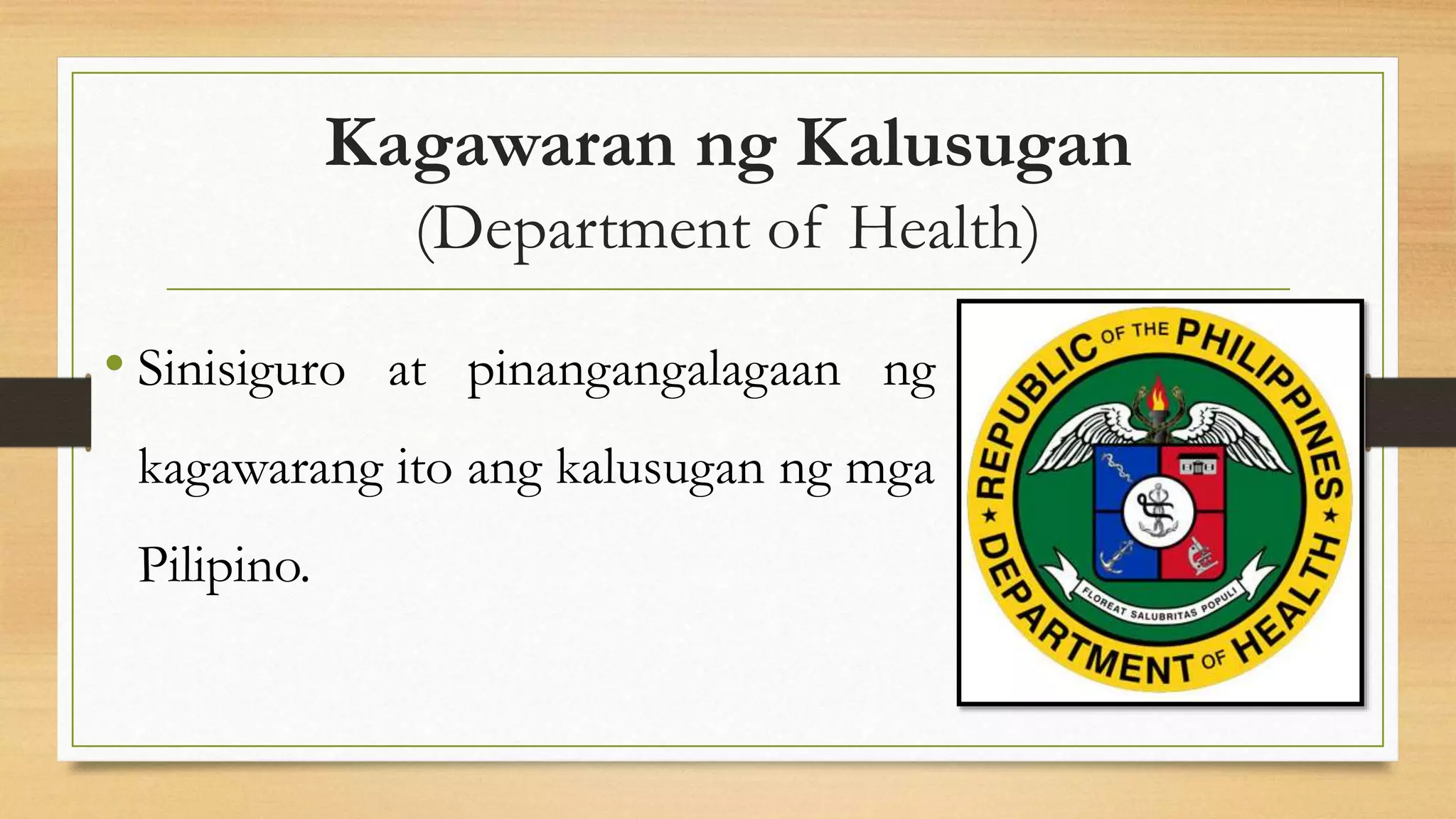 Ang mga Kagawaran ng Sangay Tagapagpaganap | PPTX