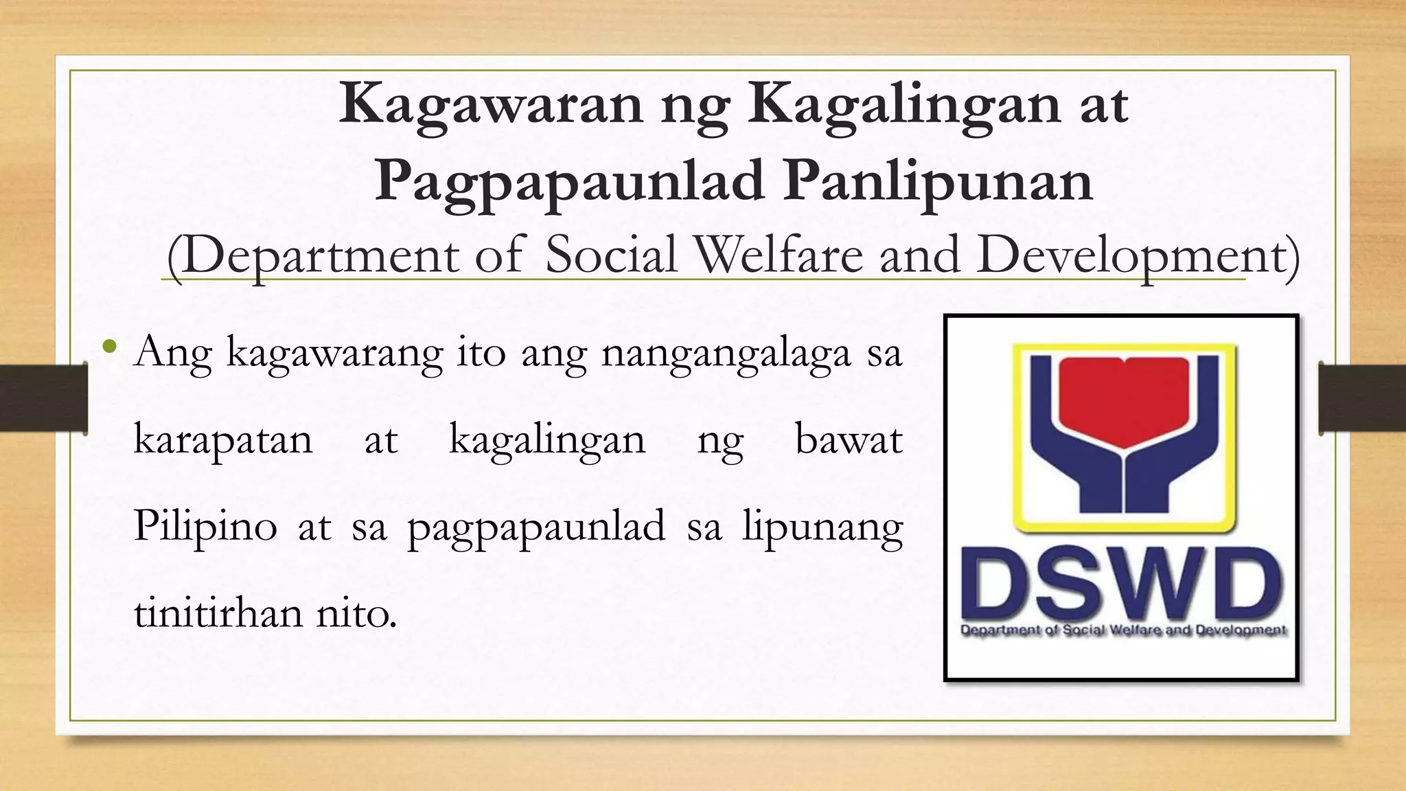 Ang mga Kagawaran ng Sangay Tagapagpaganap | PPTX