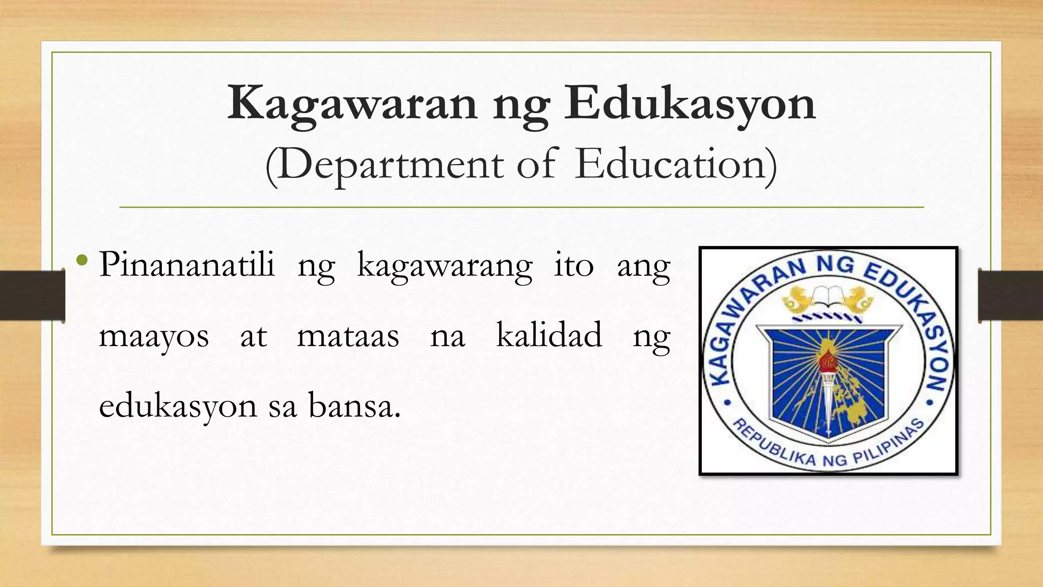 Ang mga Kagawaran ng Sangay Tagapagpaganap | PPTX