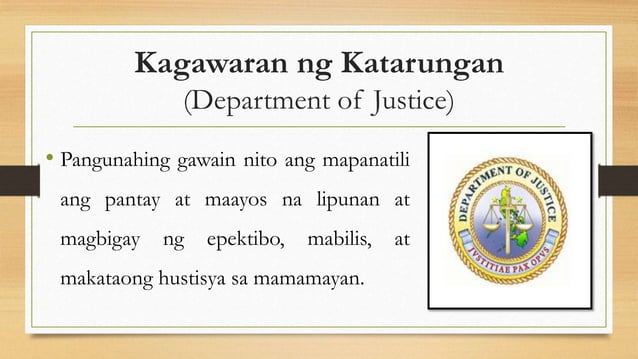Ang mga Kagawaran ng Sangay Tagapagpaganap | PPTX
