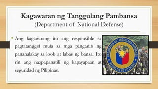 Ang mga Kagawaran ng Sangay Tagapagpaganap | PPTX