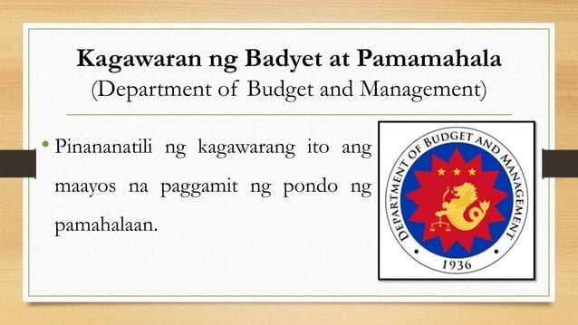 Ang mga Kagawaran ng Sangay Tagapagpaganap | PPTX