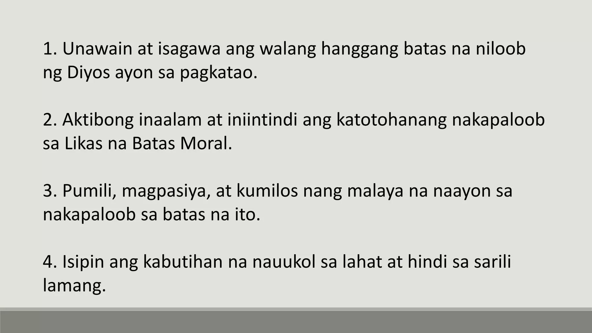 Ang mga katangian ng likas na batas moral | PPTX
