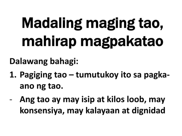 Ang mga katangian ng pagpapakatao | PPTX